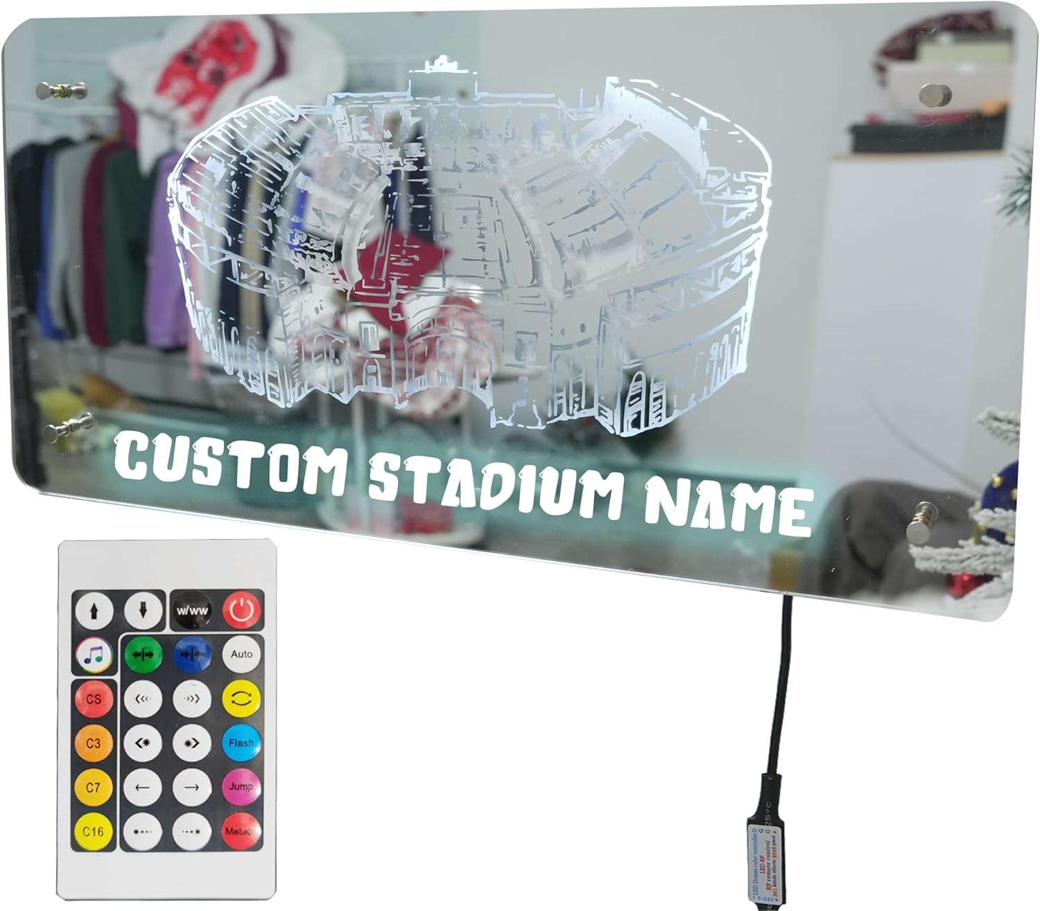 Amazon.com: ROSLILY Custom Football Stadium Mirror Light Led Color ...