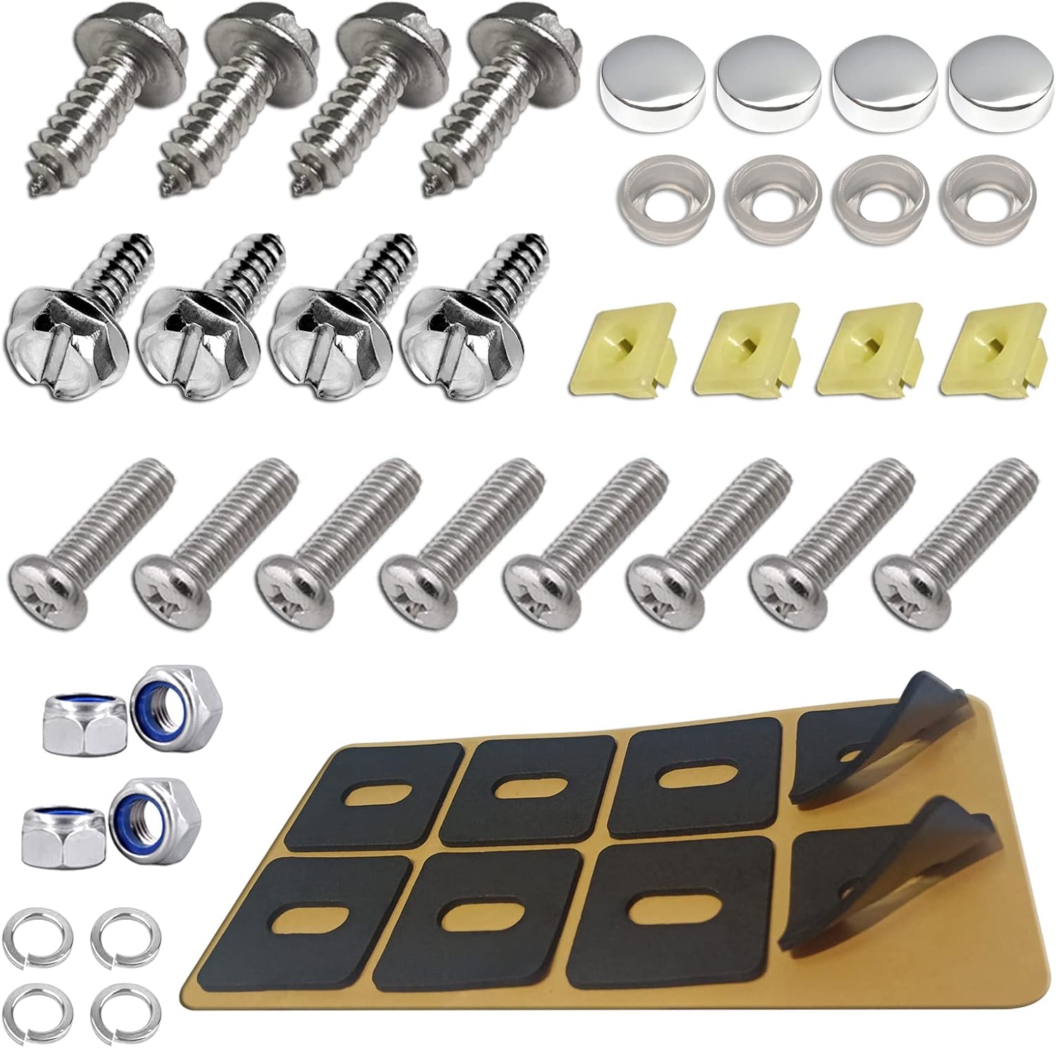 Amazon.com: ZXFOOG Stainless Steel License Plate Screws -Fasteners ...
