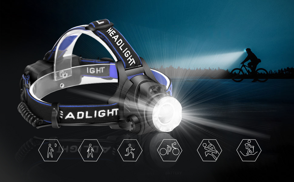 LED Headlamp Headlight USB Rechargeable LED Head Torch