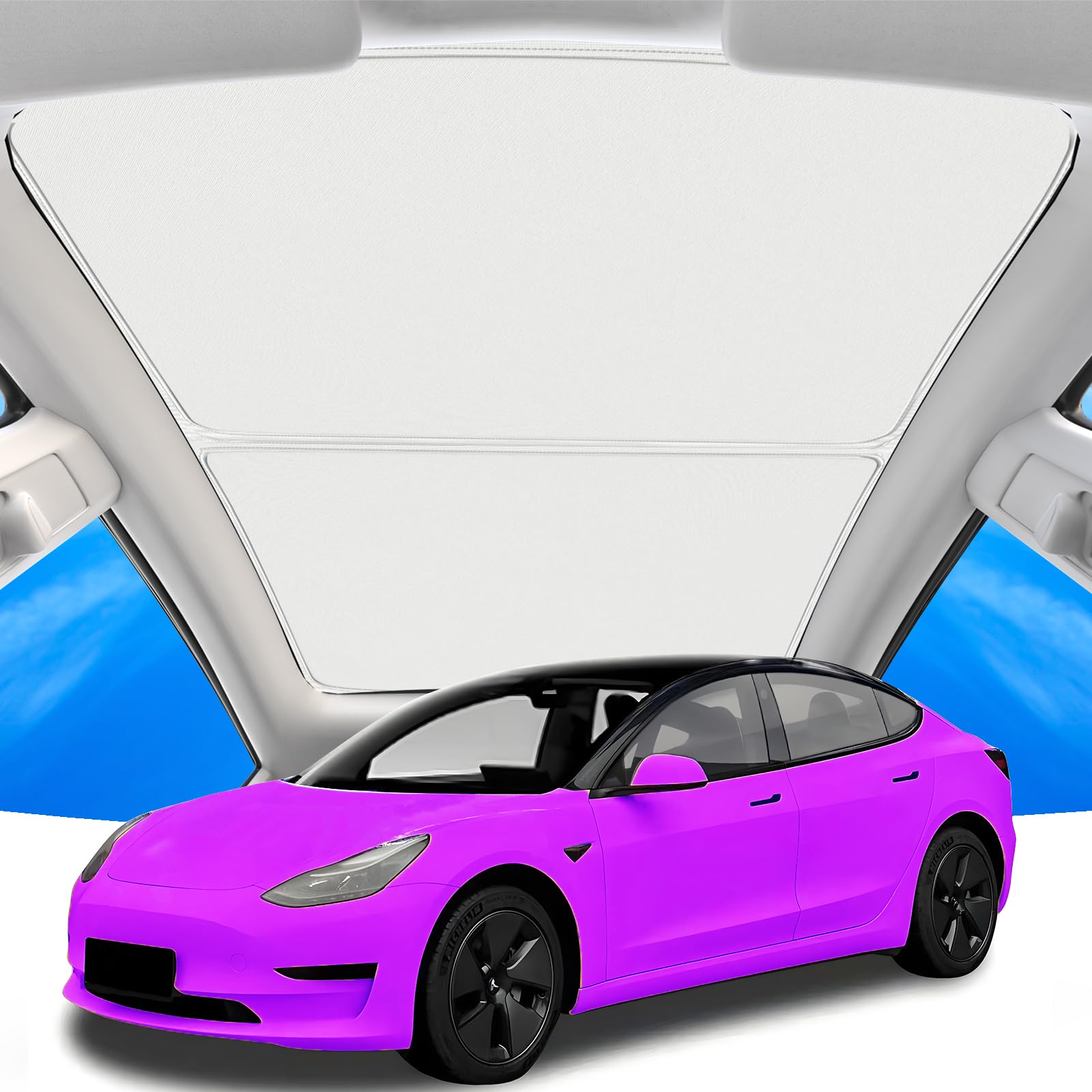 New Version Tesla Model Y Sunshade Roof?Blocks 99% UV, No Sag Gap ...