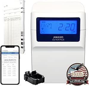 Amazon.com: AMANO Calculating Time Clock with WiFi Connection to Free Cloud APP: View Employee ...