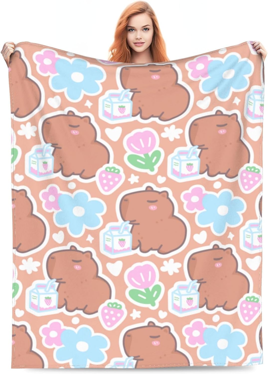 Zeleda Capybaras Blanket Gift for Girls Boys Kids Soft Flannel Blankets ...