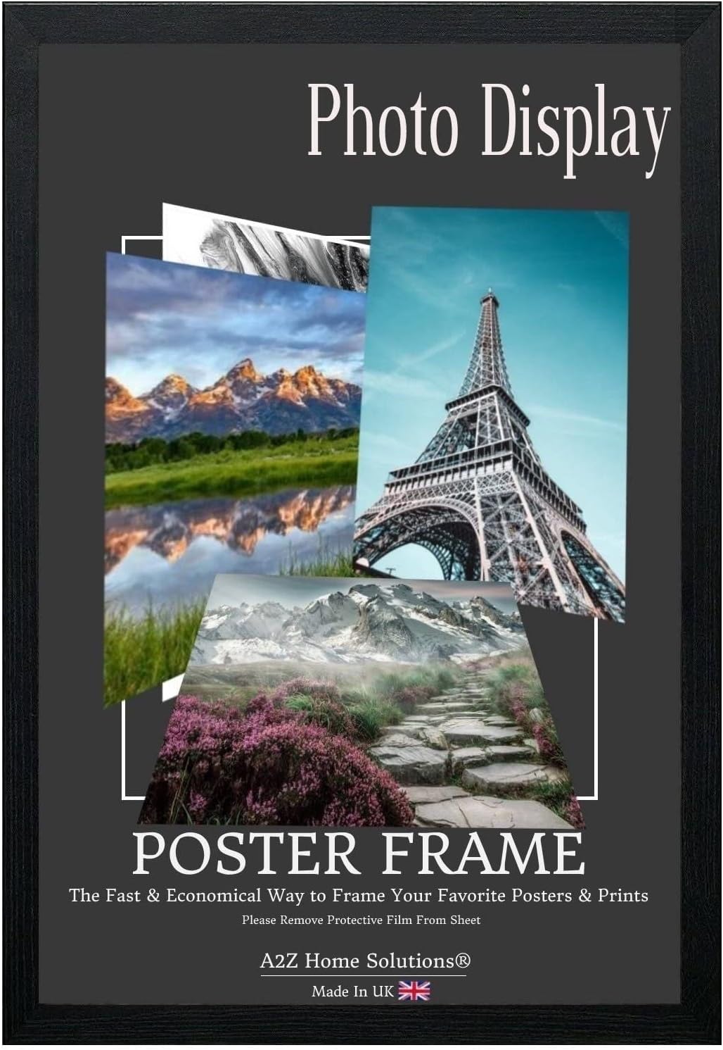 MatchLexx Modern Sturdy & Durable Large Black 32 x 45 cm Picture Poster ...
