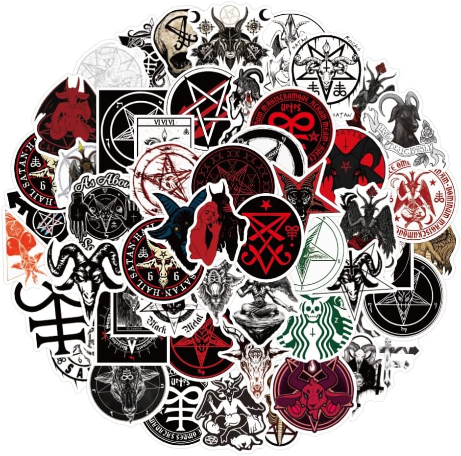 50Pcs Stickers Pack, Satanic Symbol Stickers for Laptop Computer ...
