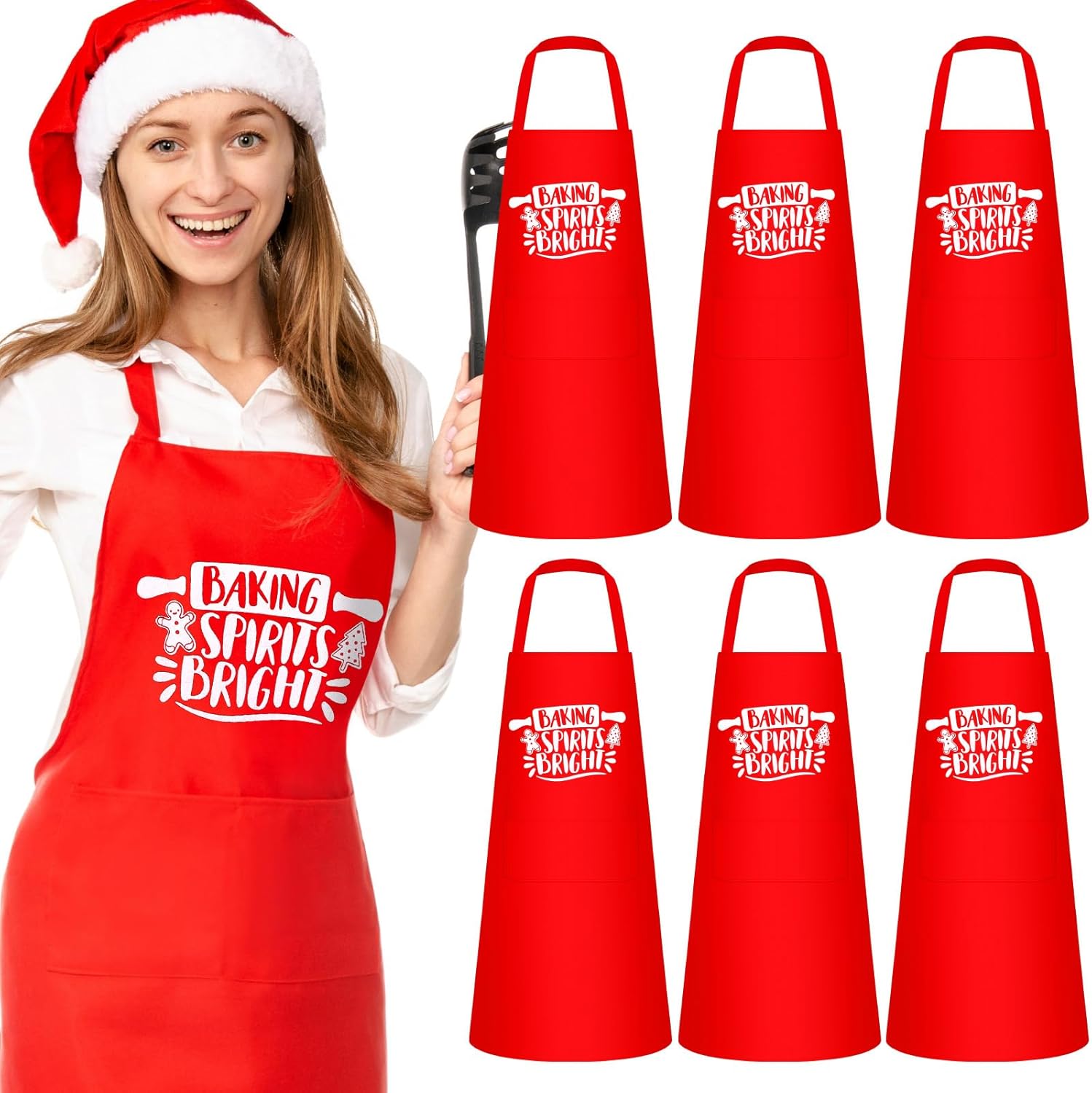Amazon.com: Croknit 6 Pcs Funny Christmas Baking Apron for Women Family ...