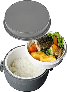 Amazon.co.jp: シービージャパン(CB JAPAN) 保温弁当箱 [ご飯容器 460ml][おかず容器 405ml] グレー ステンレス 真空断熱 ランチジャー holms ...