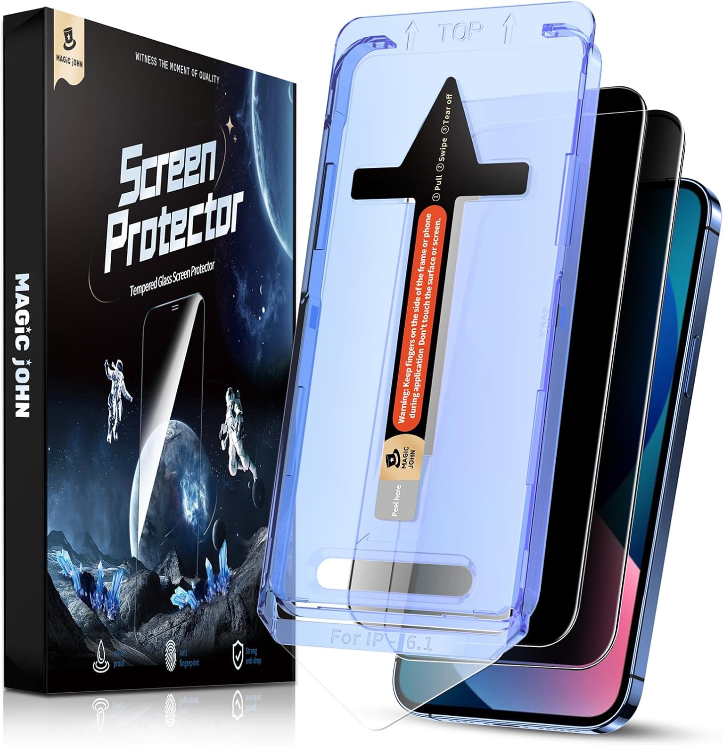 MAGIC JOHN 2 Pack for iPhone 13/ iPhone 13 Pro/iPhone 14 6.1 inch ...
