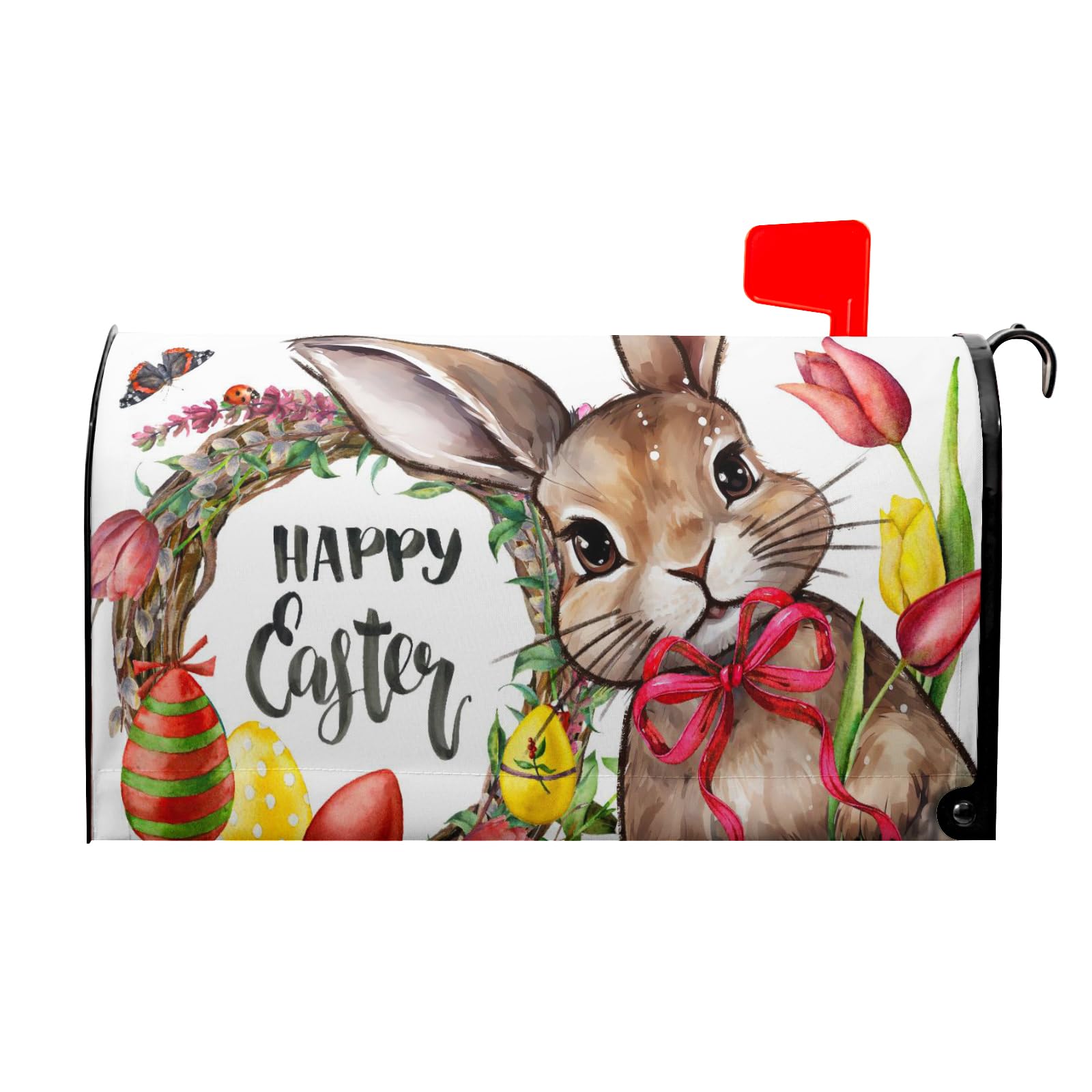 Amazon.com: Happy Easter Bunny Magnetic Mailbox Covers Cute Rabbit with ...