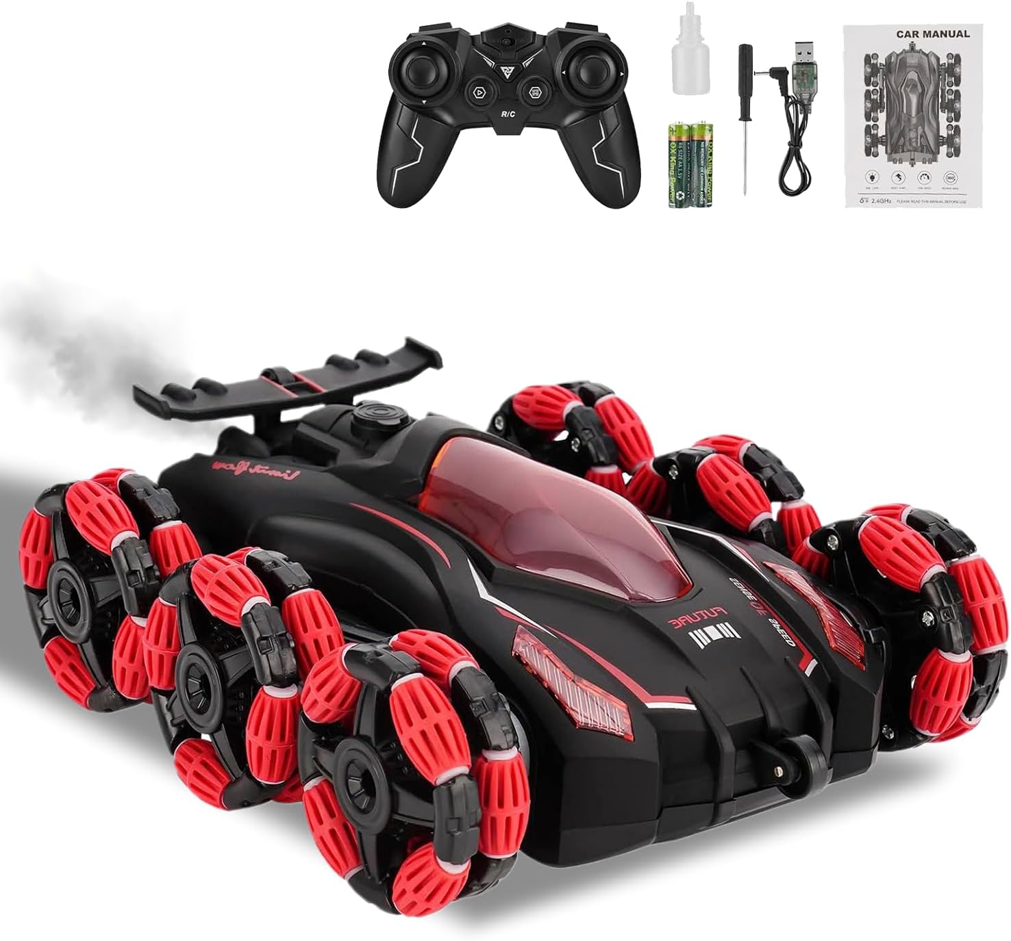 ECASA™ 2.4 GHz 6WD RC Stunt Car Toy with Lights, Remote Control Car ...