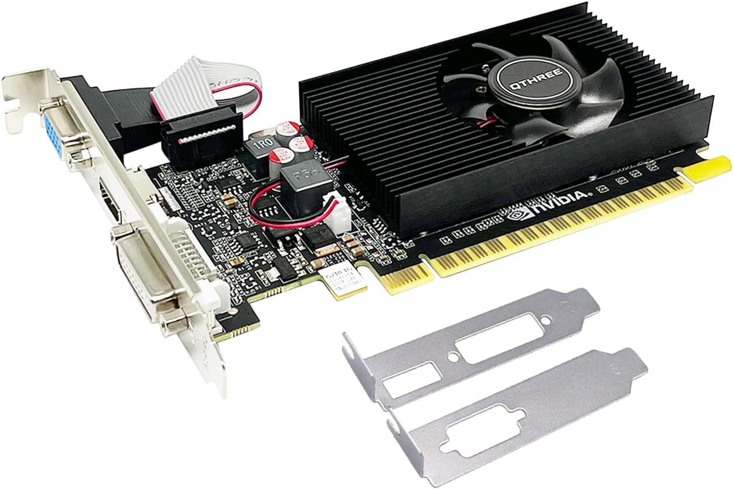 QTHREE GeForce 210 Grafikkarte, 1024 MB, DDR3, 64 Bits, HDMI, DVI, VGA ...