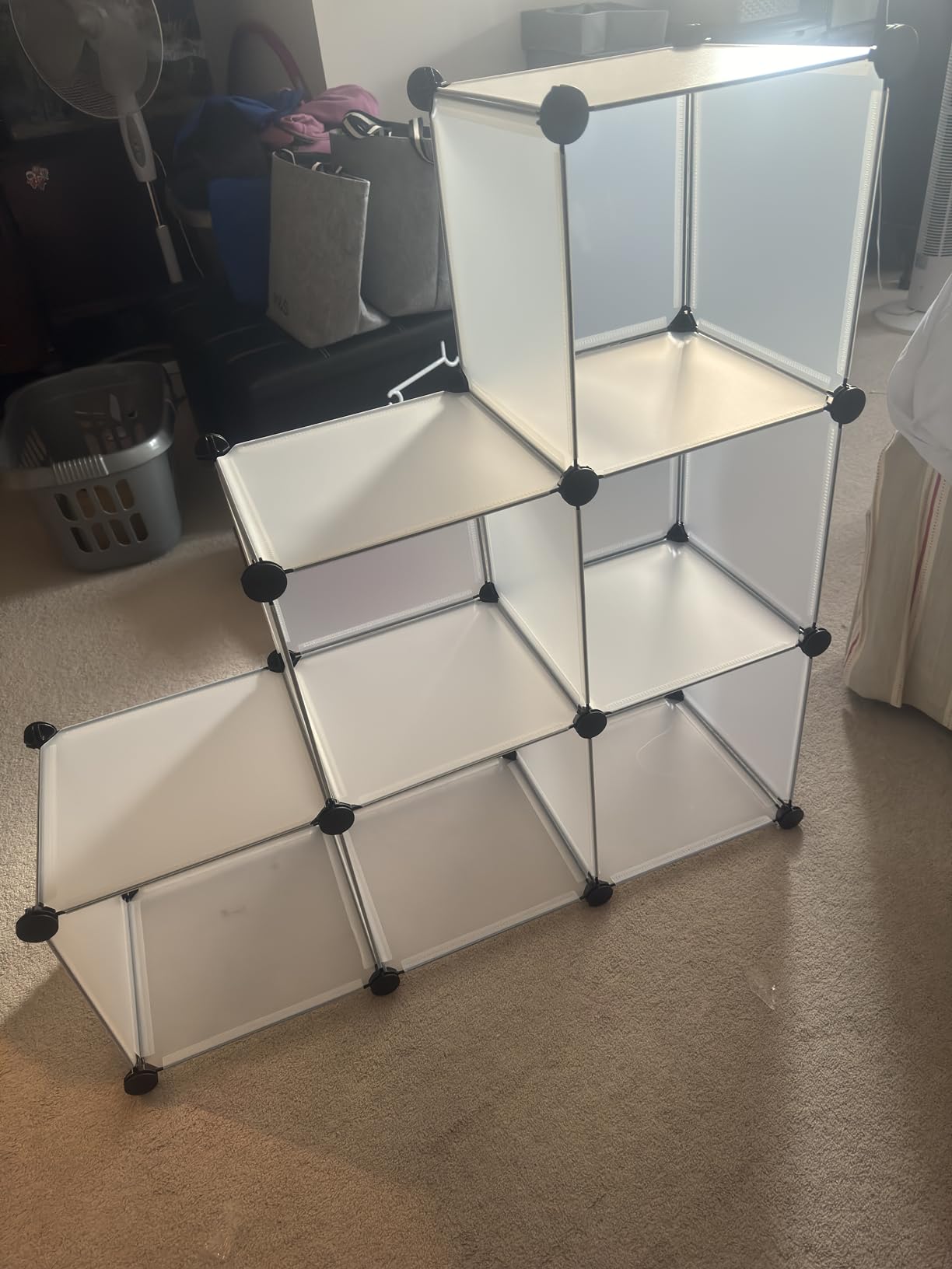 COSTWAY 6 Cube Storage Unit, Portable Wardrobe Modular Cabinet Plastic ...