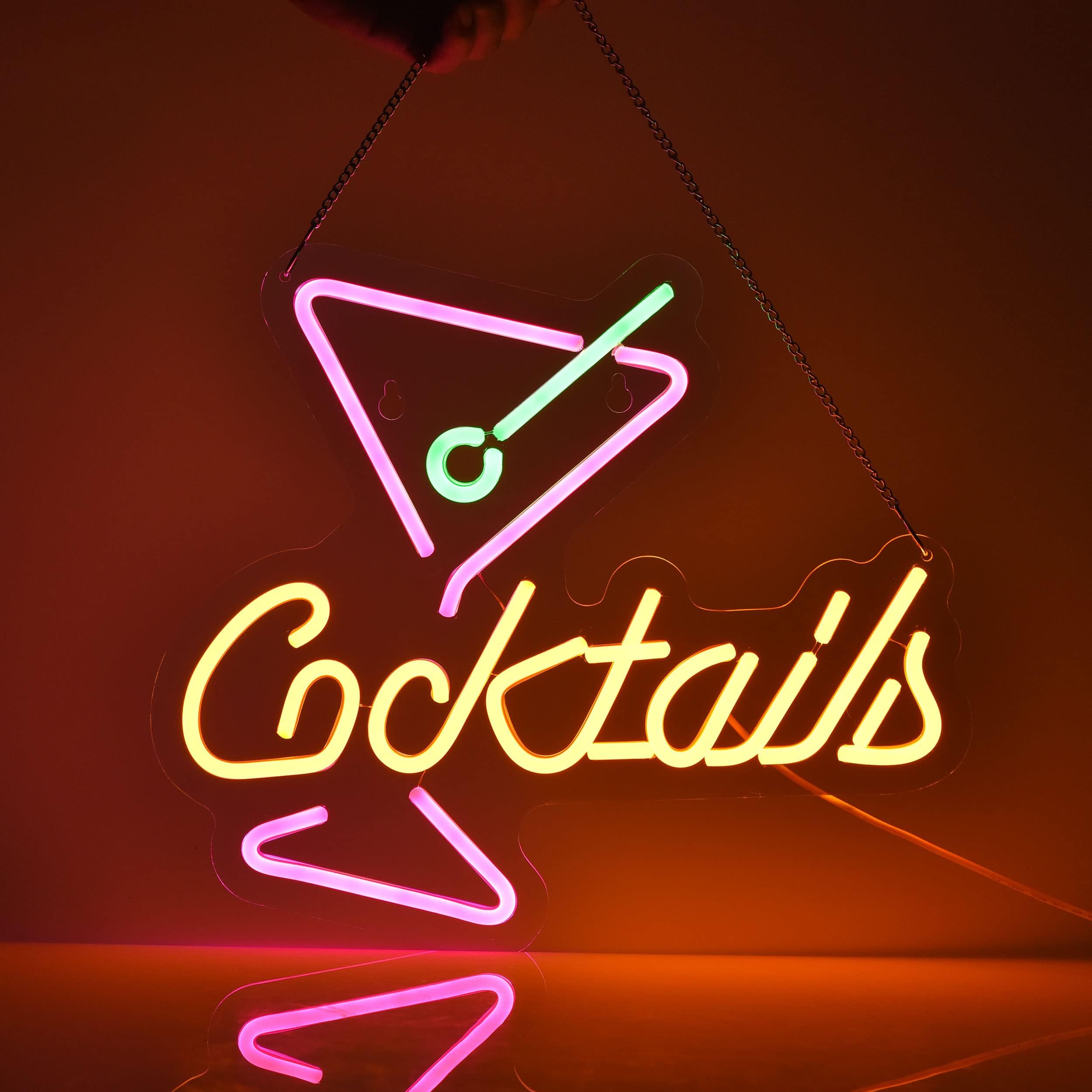 Amazon.com : Cocktails Neon Signs Beer Bar Man Cave Club Bedroom LED ...