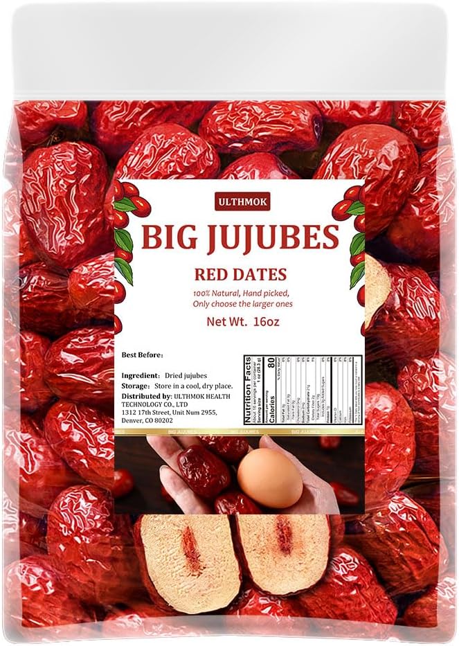 Amazon.com: Premium Big Jujube Red Dates 1LB (453g), Seleted Dried ...
