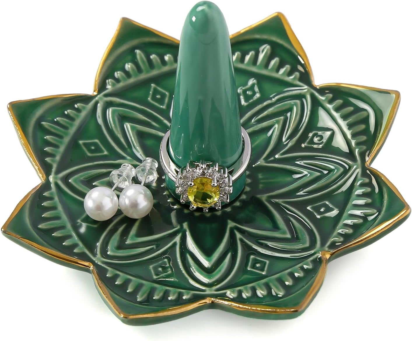 Amazon.com: JOYMARR Ceramic Heart Ring Dish Holder - Engagement Wedding ...