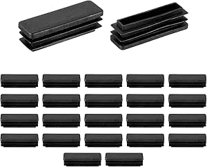 uxcell 24 Pcs Rectangle Tubing End Caps 2 x 5/8 Inch Plastic Hole Plugs ...