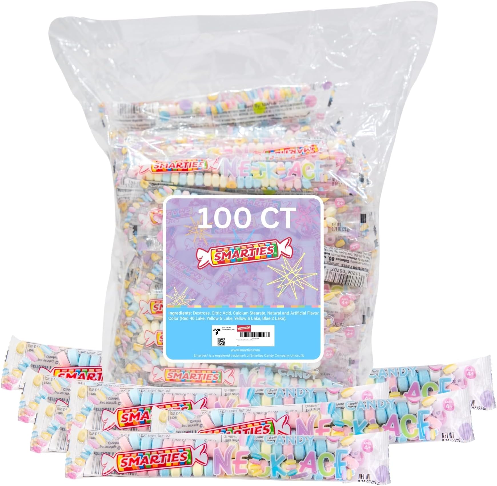 Amazon.com : Valentine’s Day Smarties Conversation Hearts Candy (8 Pack ...