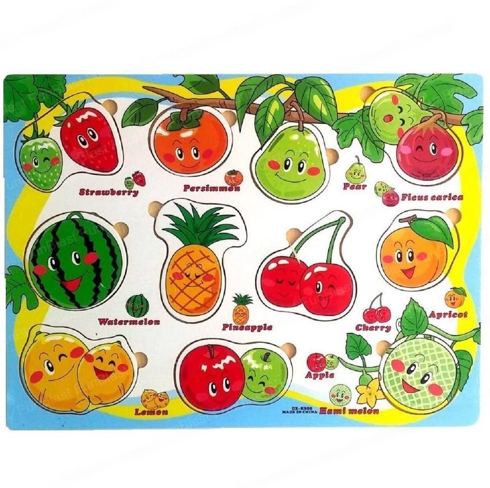 FunBlast Fruits Puzzle Board- Pack of 1 Wooden Toys, Educational Toys ...