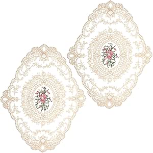 Amazon.com: 2PCS Lace Doilies for Tables, Retro Lace Placemats Doilies ...