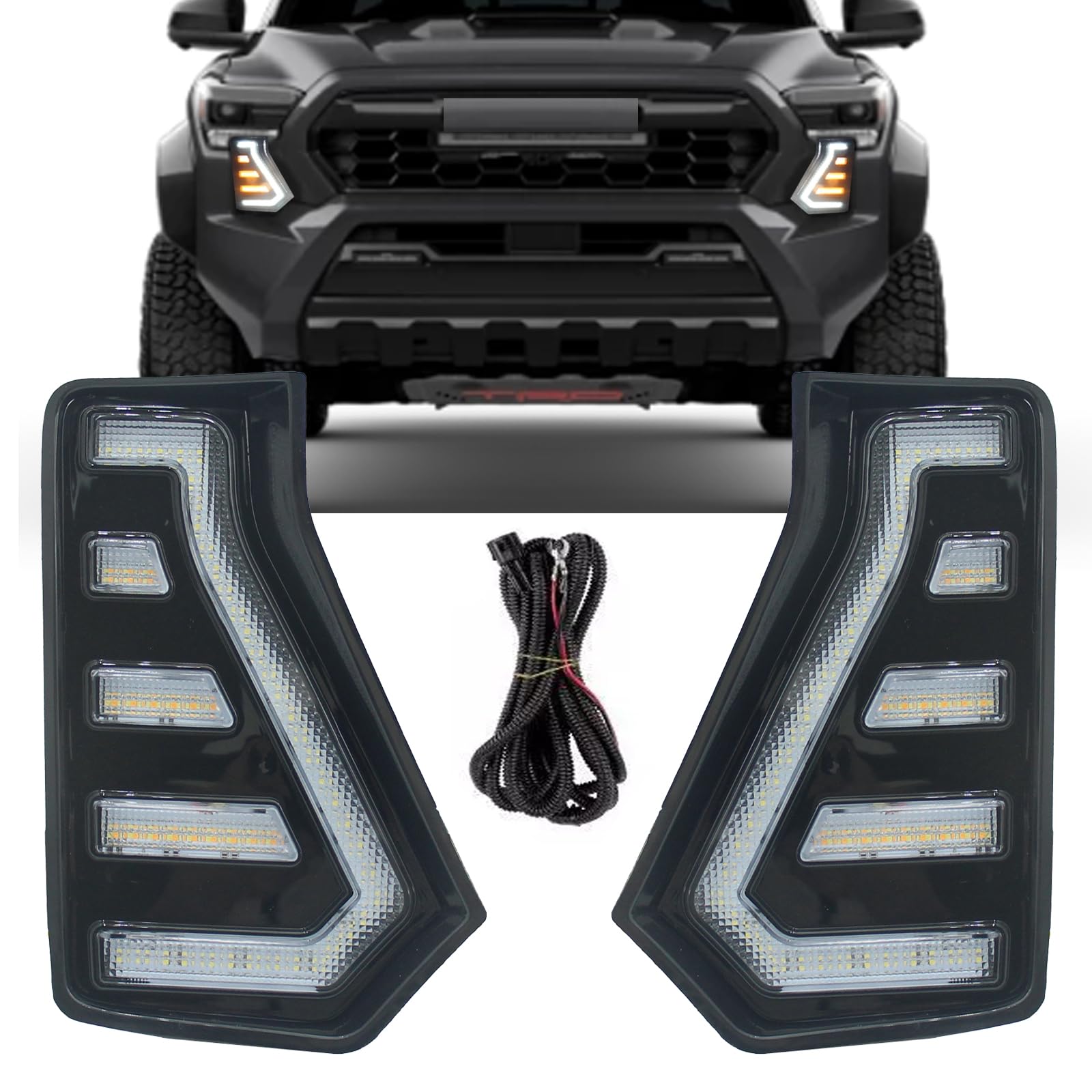 Snapklik.com : LENJIEMT LED Daytime Running Lights White DRL Compatible