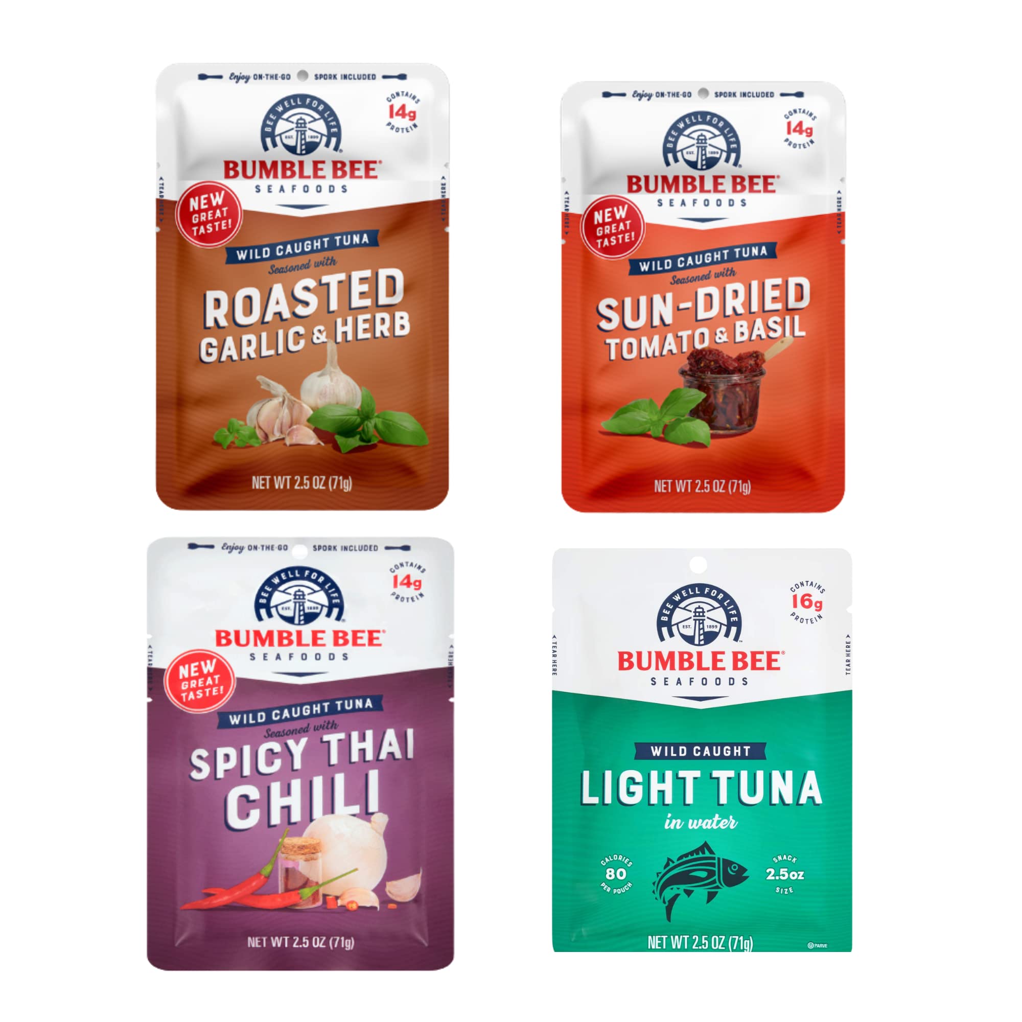 Buy KD 4 Varieties of Bumble Bee Seafoods Wild Caught in Light Tuna ...