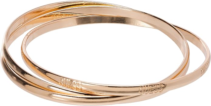Amazon.com: GUESS "Basic" Gold 3 Piece Interlocking Bangle Bracelet ...