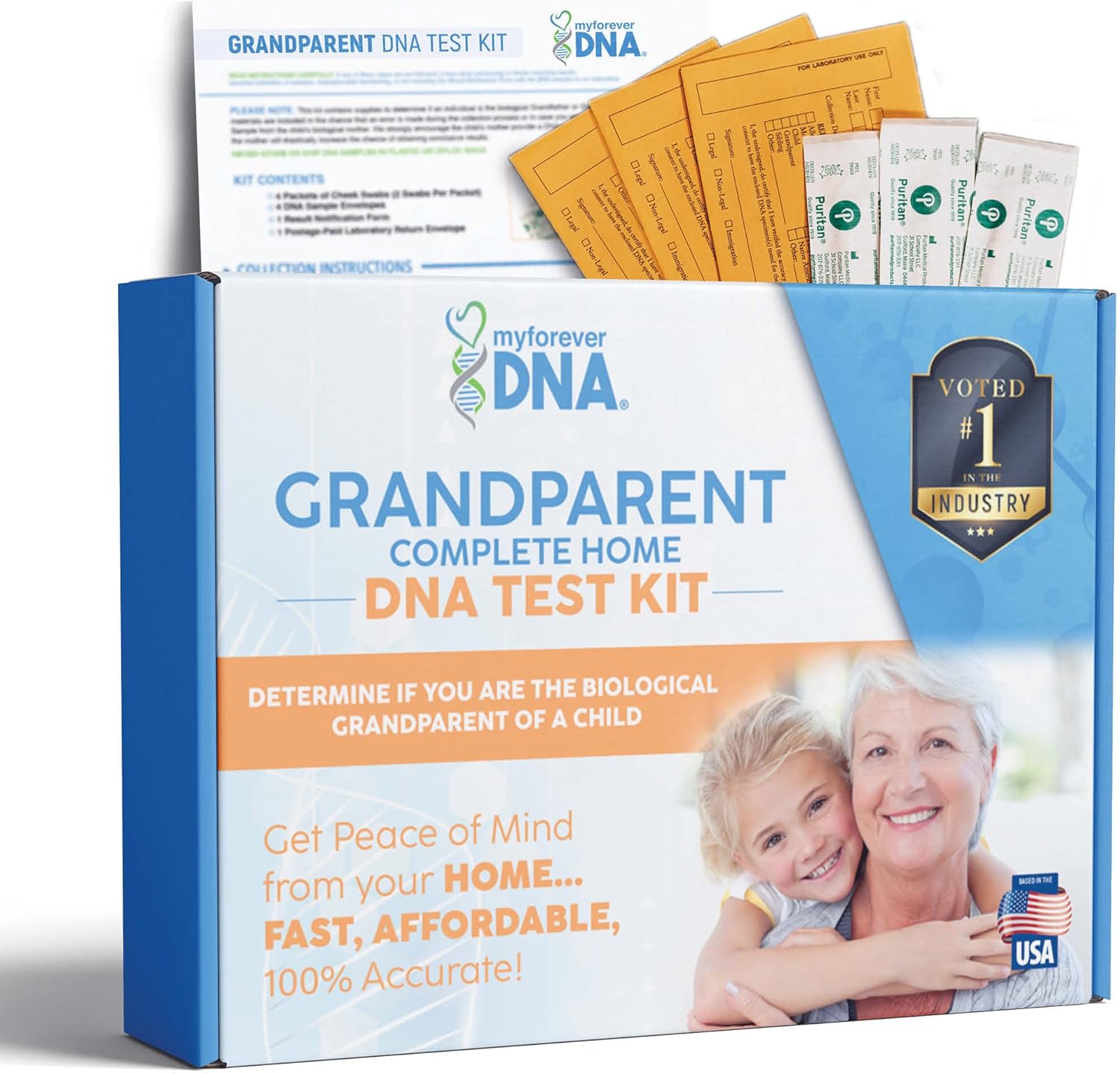 Home Grandparent DNA Test Kit | 46 DNA (Genetic) Marker Test, Unmatched ...
