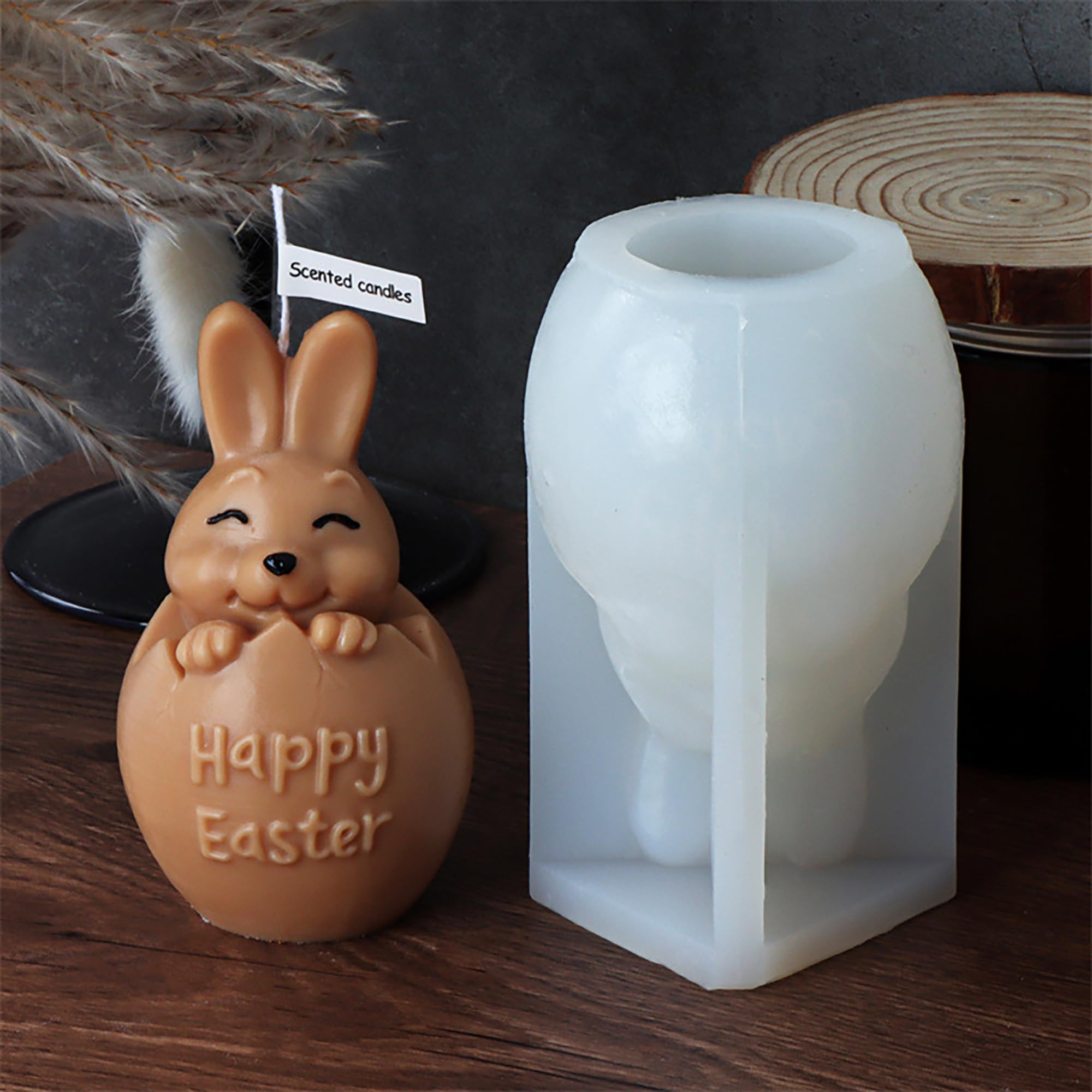 Amazon.com: Rabbit Mold Egg Ear Rabbit Candle Mold Animal Mold Rabbit ...