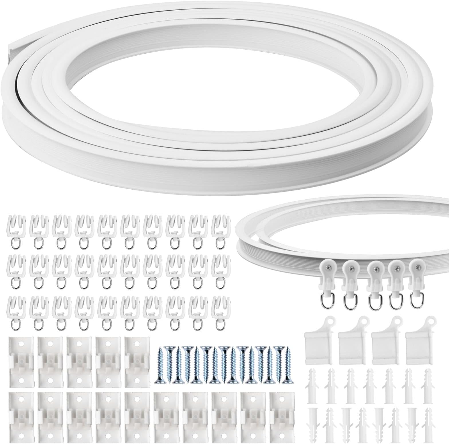 5 Mètres Support Rail de Rideau de Plafond Flexible, Pliable Tringle à ...