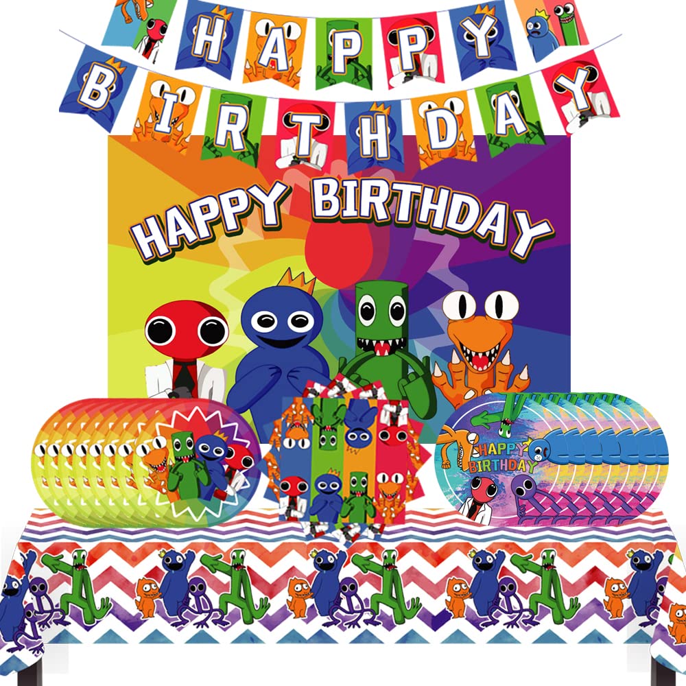 SWR Rainbow Friends Party Supplies, 42pcs Rainbow Friends Birthday ...