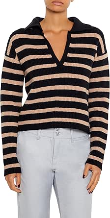 Forever 21 Women's Striped Rib-Knit Sweater at Amazon Women’s Clothing ...