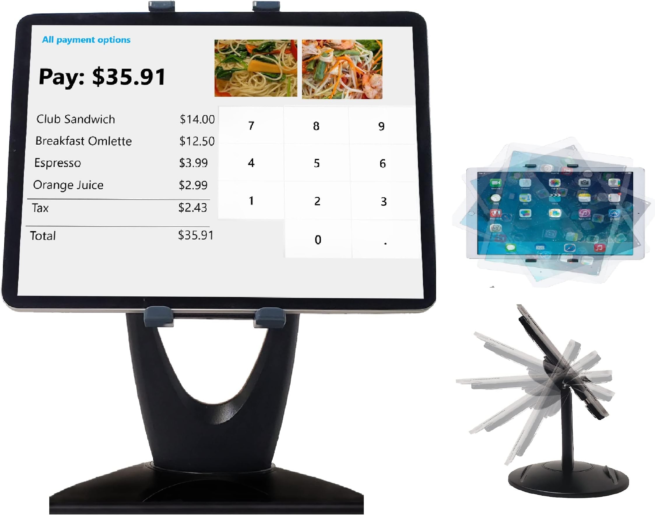 Amazon.com: MAX SMART Large Tablet POS Stand, Rotating Commercial ...