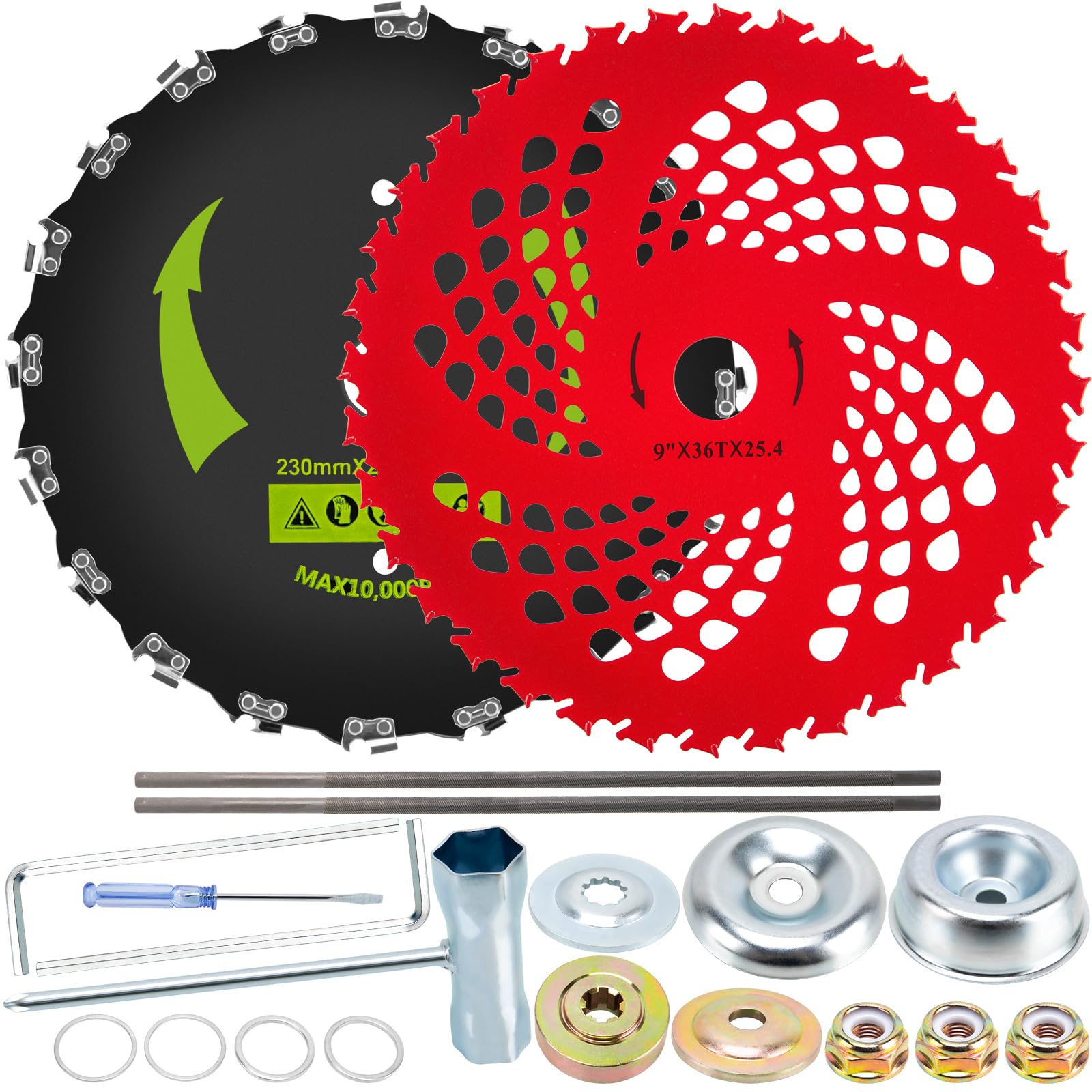 Amazon.com: Brush Cutter Blade for Weedeater, 9" x 20T Chainsaw Tooth ...