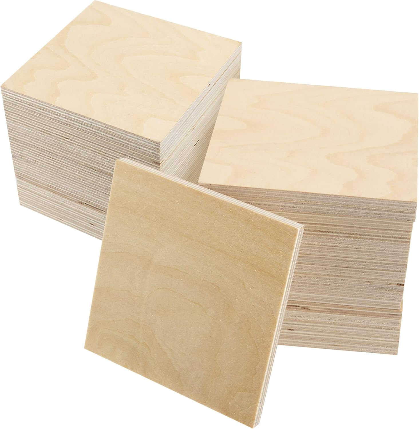 Buy SINJEUN 30 Pack 4 Inch Unfinished Wood Square, 1/4 Inch Thick Wood ...