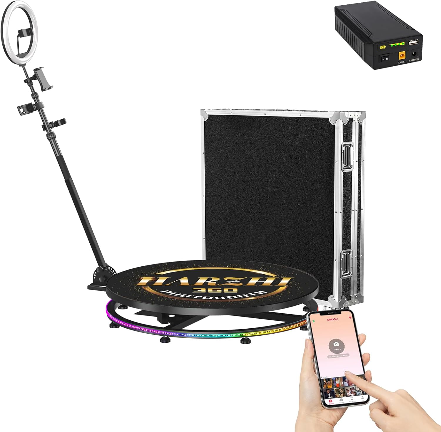 Amazon.com : HARZHI 360 Photo Booth 80CM + 24V Battery,360 Slow Motion ...