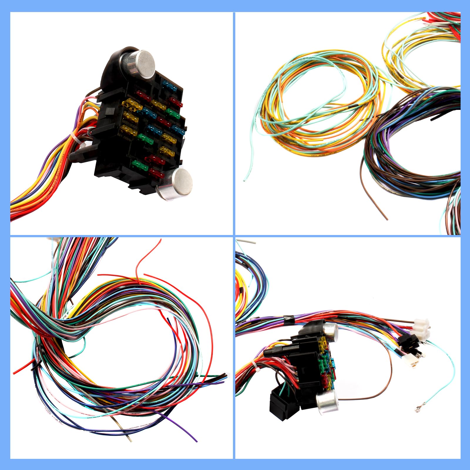 Snapklik.com : Universal 21 Circuit Wiring Harness Kit Extra Long Wire ...