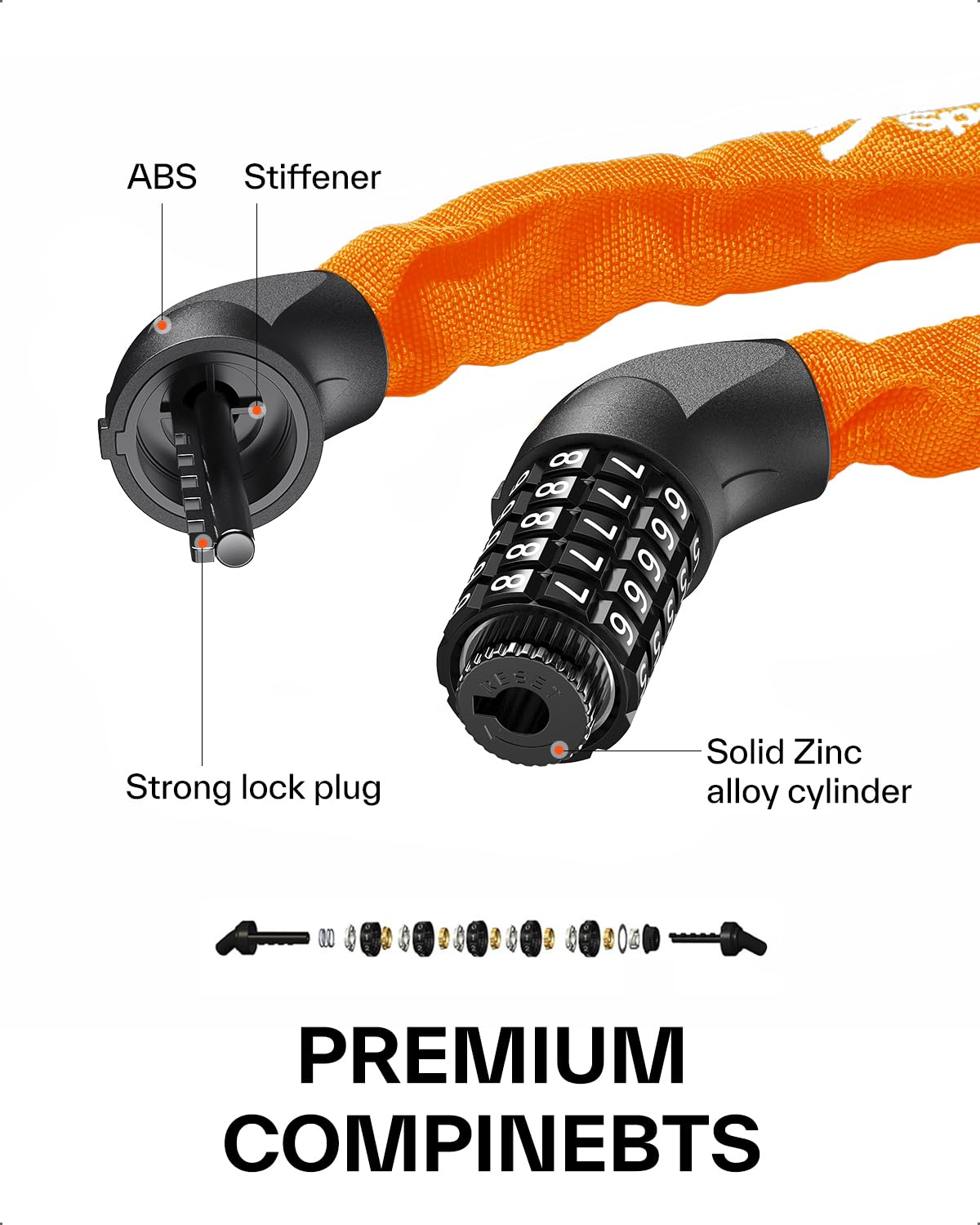 Snapklik.com : Sportneer Bike Lock: 5 Digit Combination High Security ...