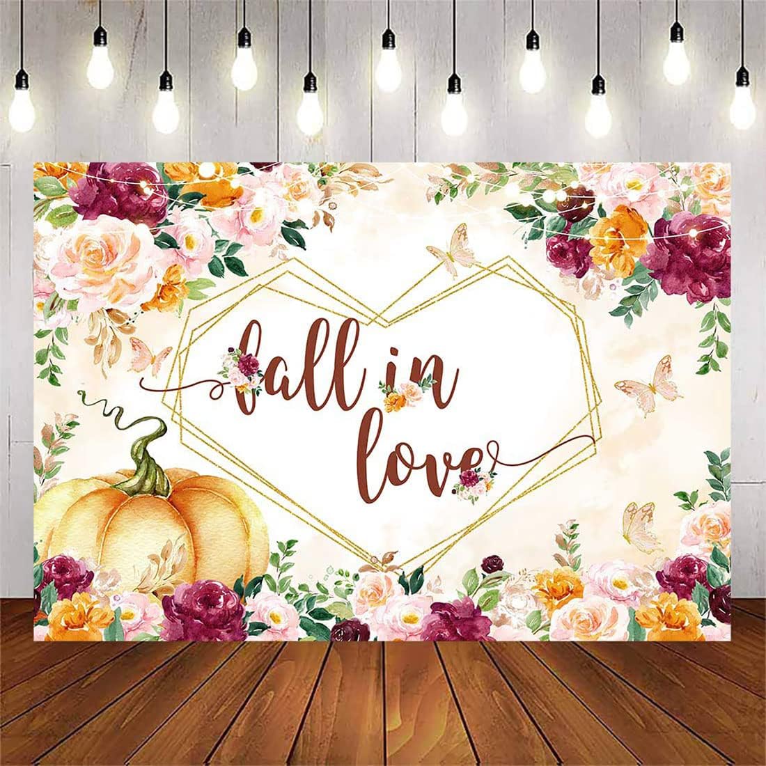 Amazon.com : Avezano Fall in Love Backdrop Fabric Boho Floral Fall ...
