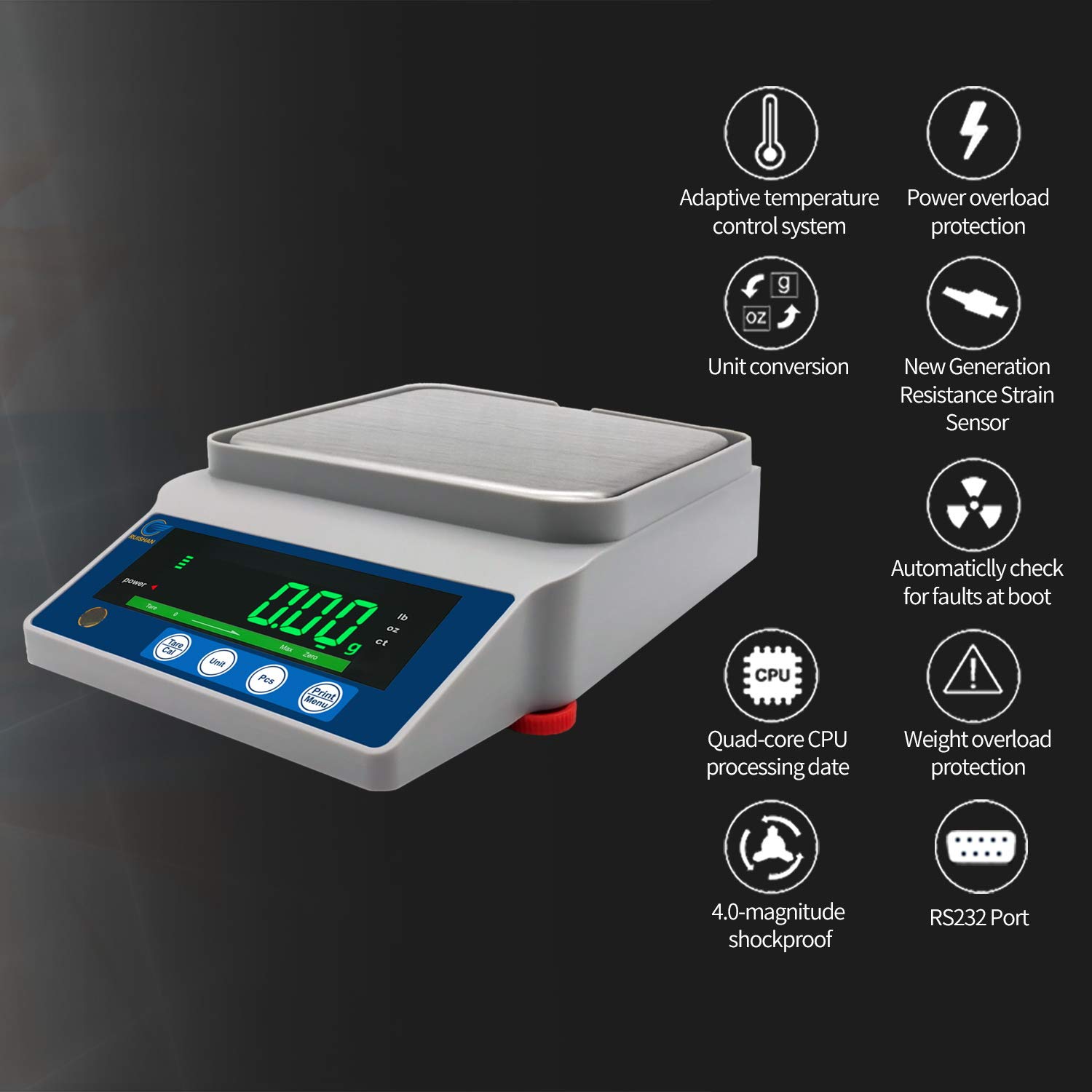 Buy RUISHAN High Accuracy Large Range Lab Scale 5000g x 0.01Gram | 11 ...