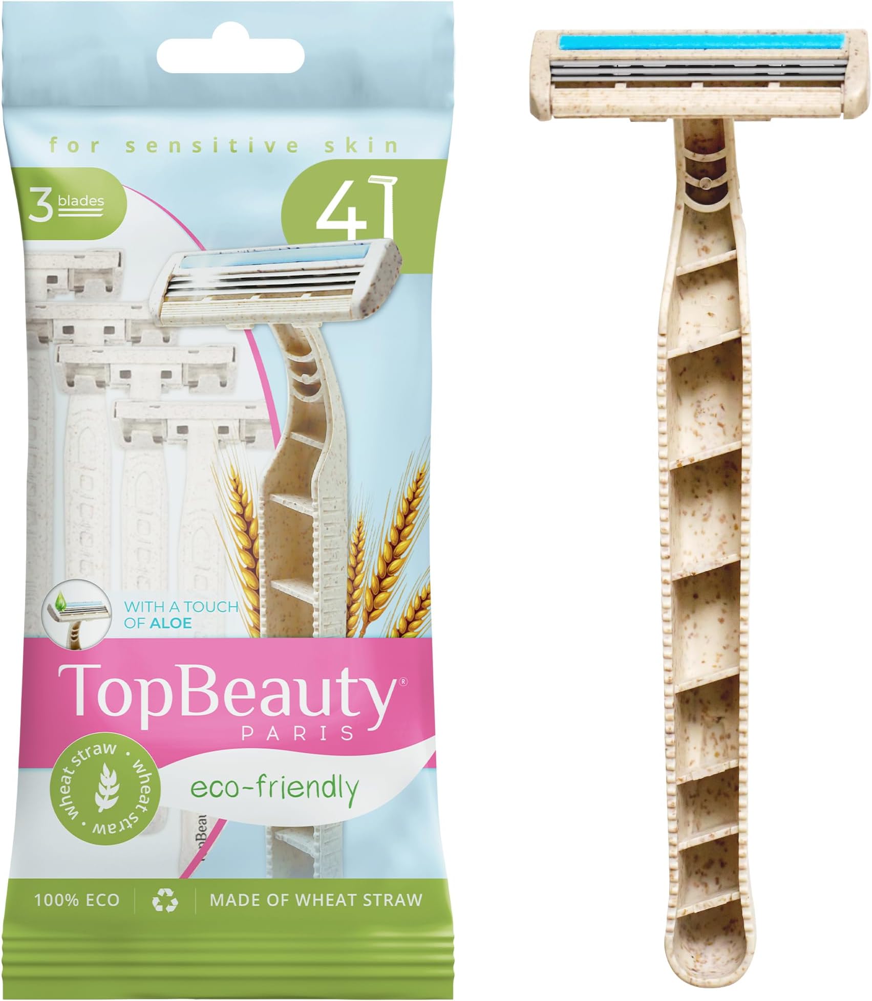 Amazon.com: Topbeauty Paris Womens Disposable Eco Razors - 4 count - 3 ...