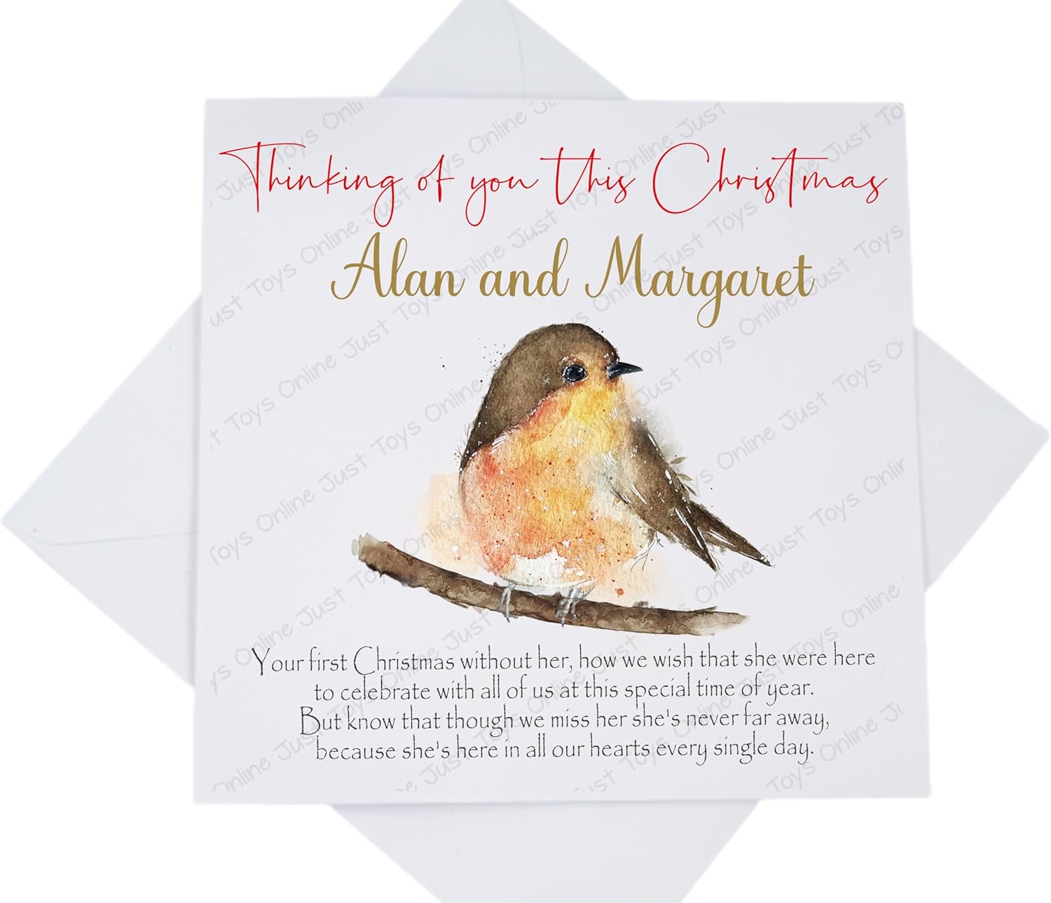 Personalised Thinking of You Christmas Card, Memorial Loss Sympathy ...