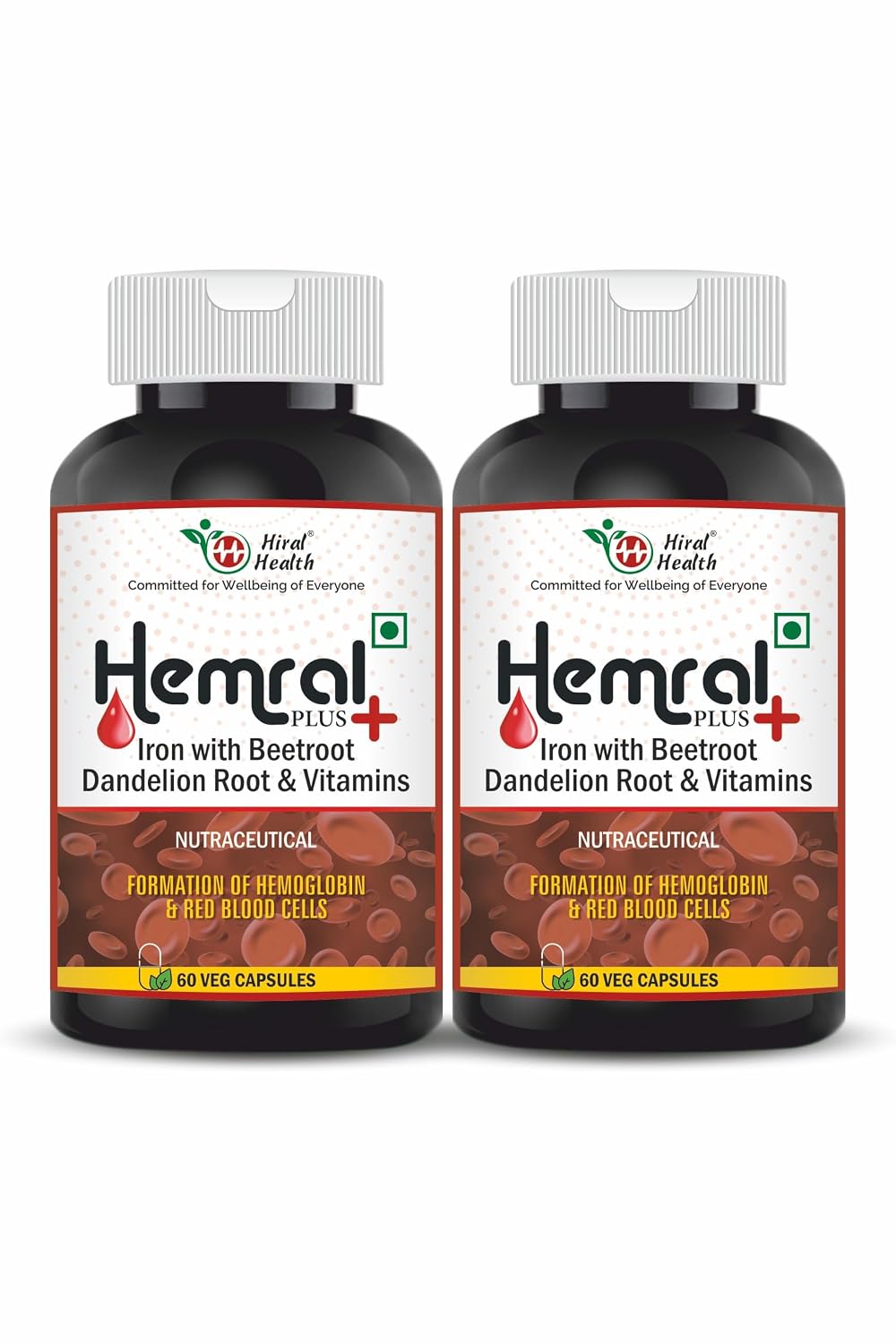 Hiral Health Hemral Plus 60 Capsules Iron Supplement for Women and Men ...