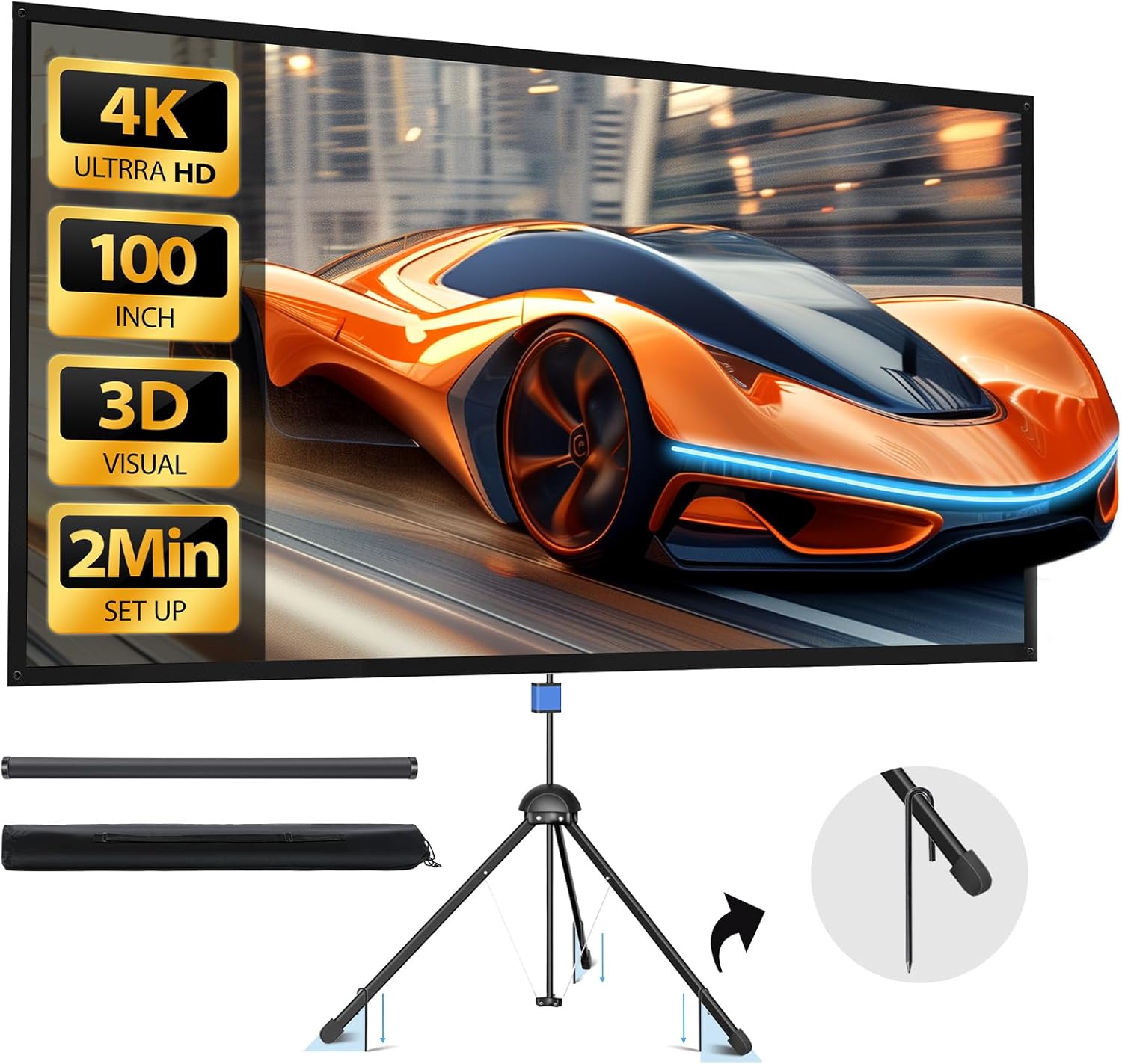 Projector Screen with Stand - 100 Indoor/Outdoor Philippines | Ubuy