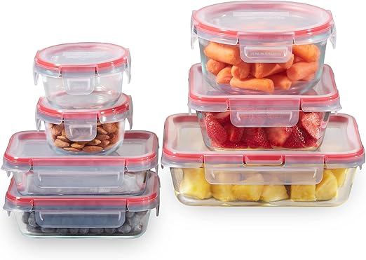 Amazon.com: Pyrex Freshlock 14-Piece Mixed Size Glass Food Storage Meal ...