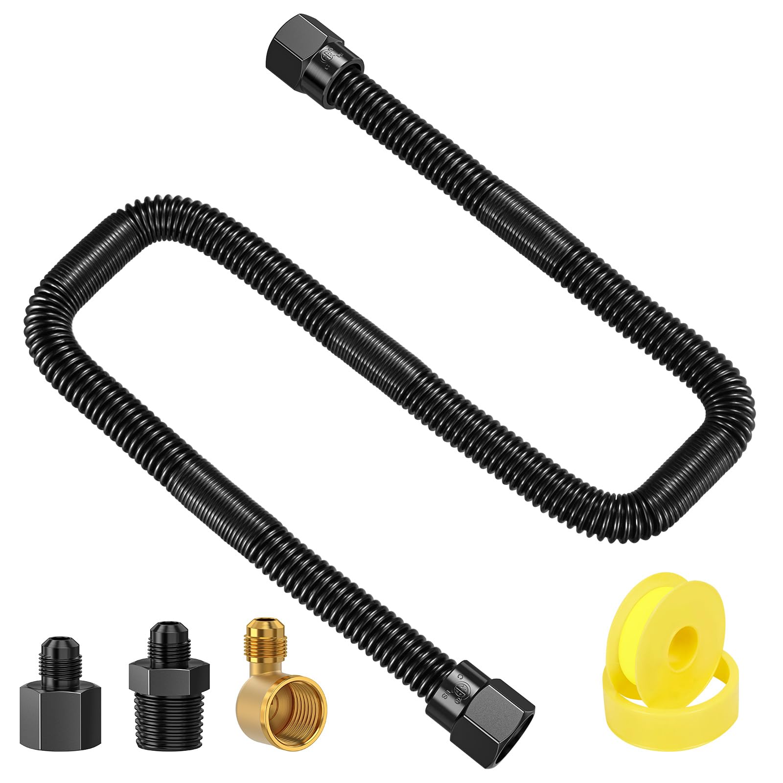 Amazon.com: Alloxity 3/8" Flex Gas Line, 24” Non-Whistle Gas Connector ...