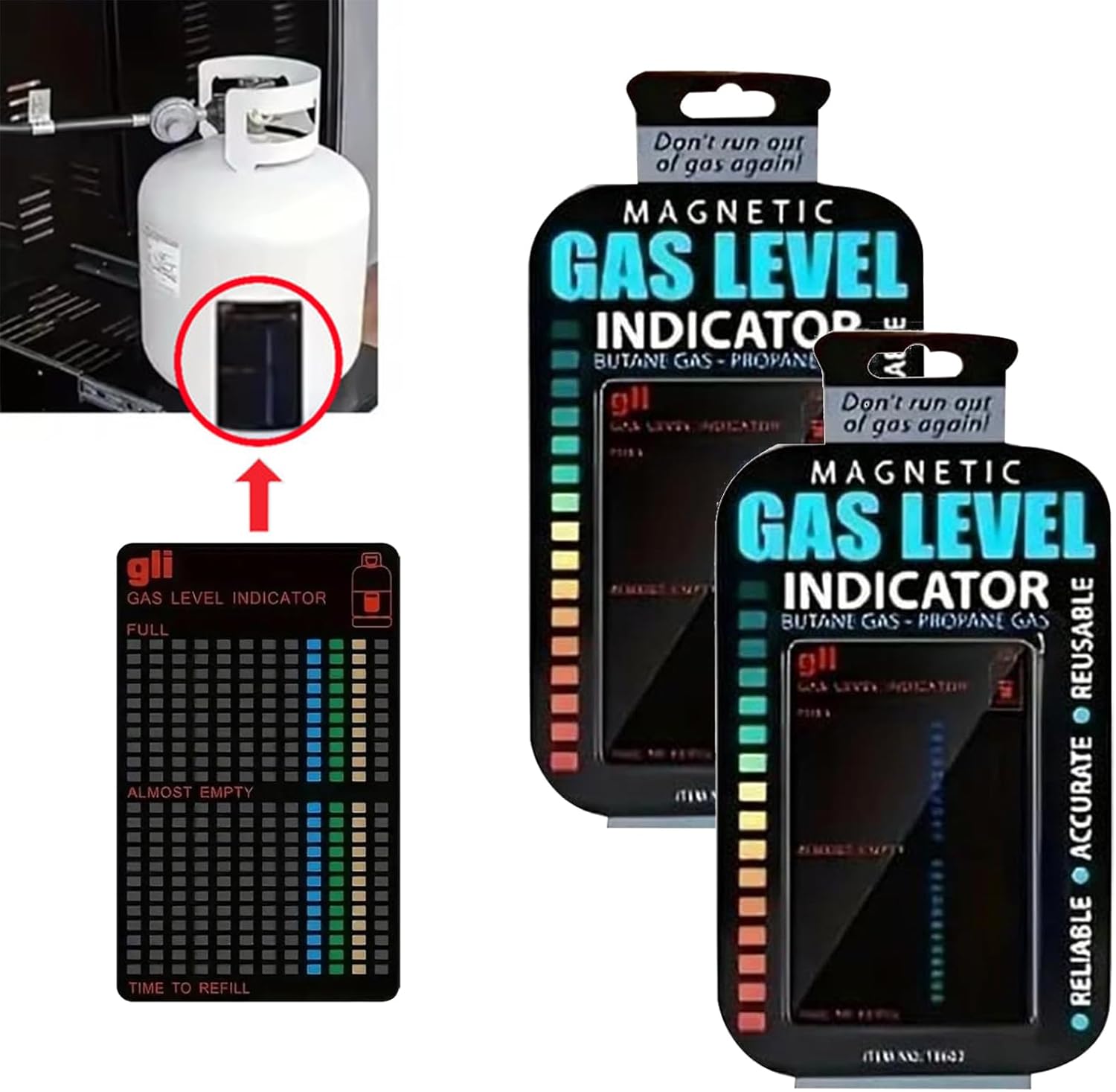Amazon.com : Magnetic Gas Level Indicator Reusable Propane Tank Gauge ...