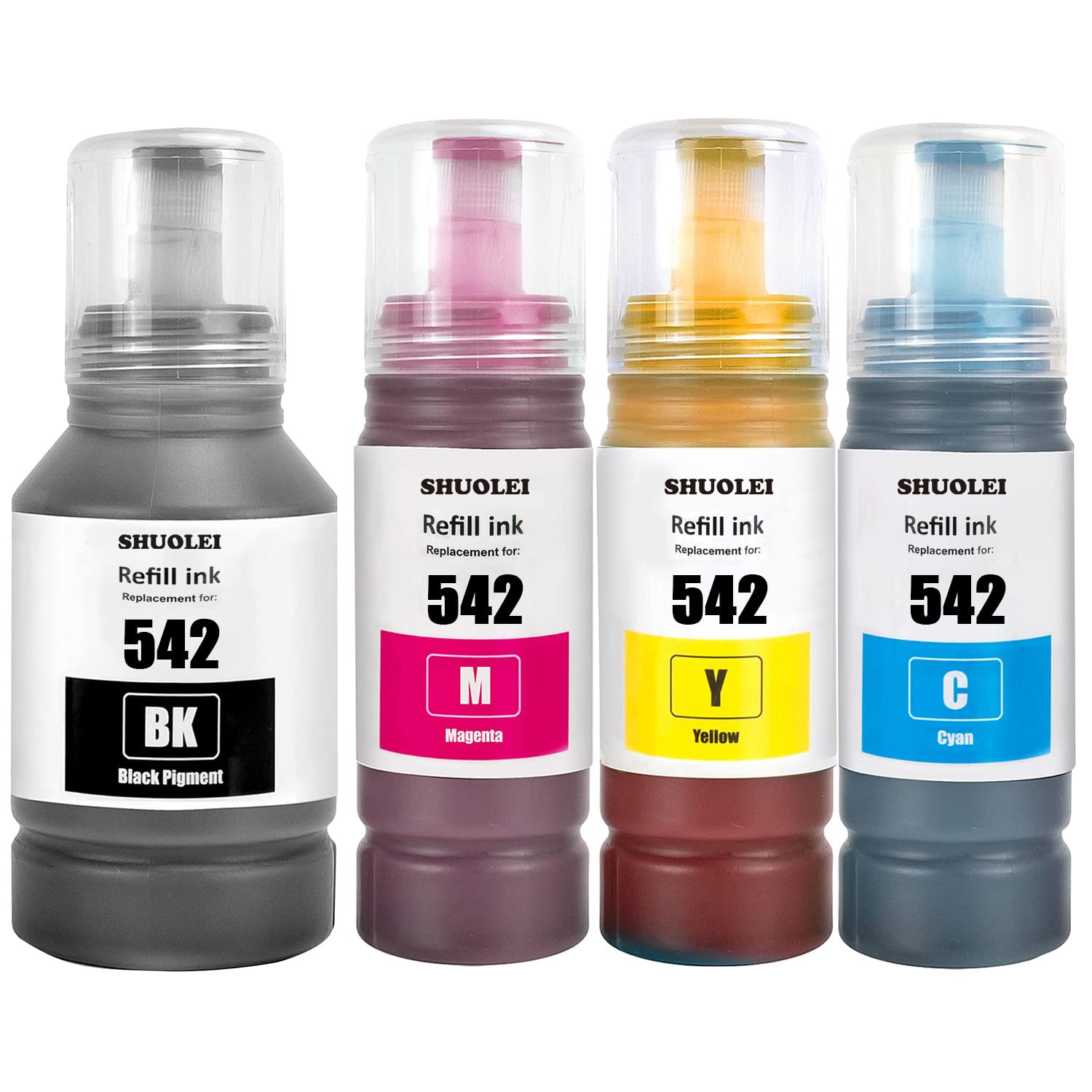 SHUOLEI 542 Ink Compatible Refill Bottle Ink 542 T542 Work for EcoTank ...