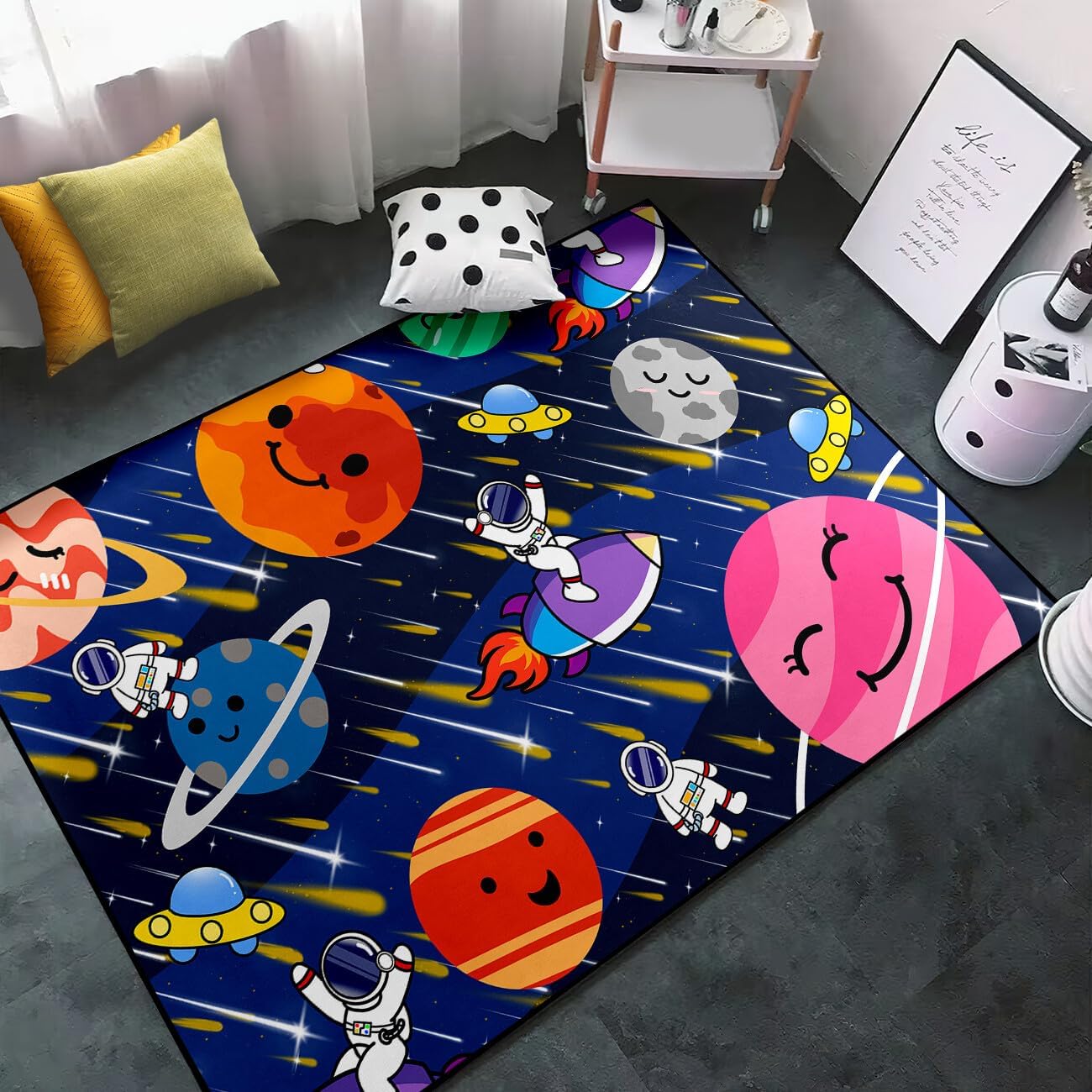 Amazon.com: BATATADOCE Galaxy Area Rug-Solar System Rug Space Rug for ...