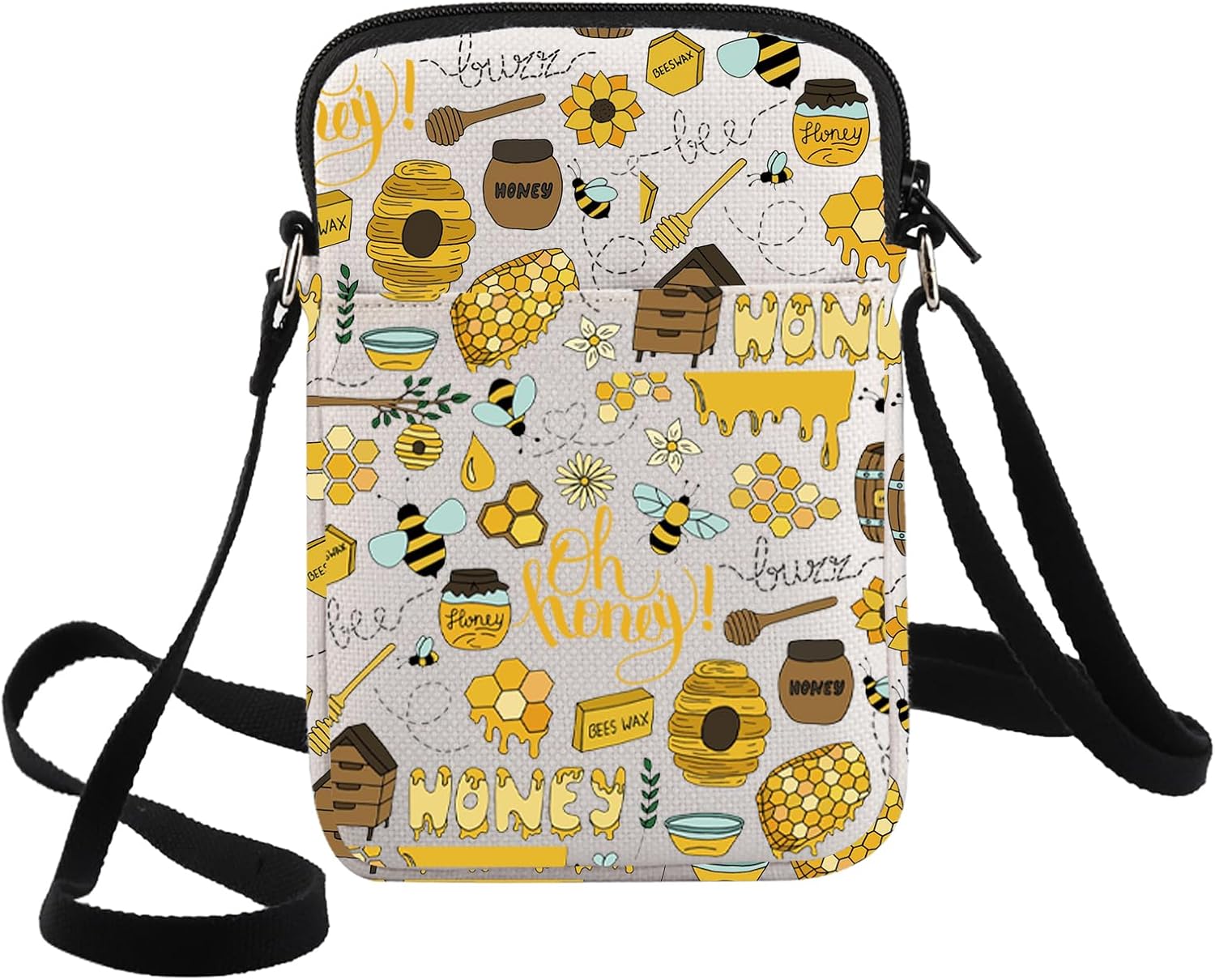G2TUP Funny Bee Crossbody Bag Honey Bee Lover Gift Oh Honey Adjustable ...