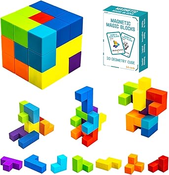 Amazon.com: OUXIA Magnetic Building Blocks Magic Magnetic 3D Puzzle ...