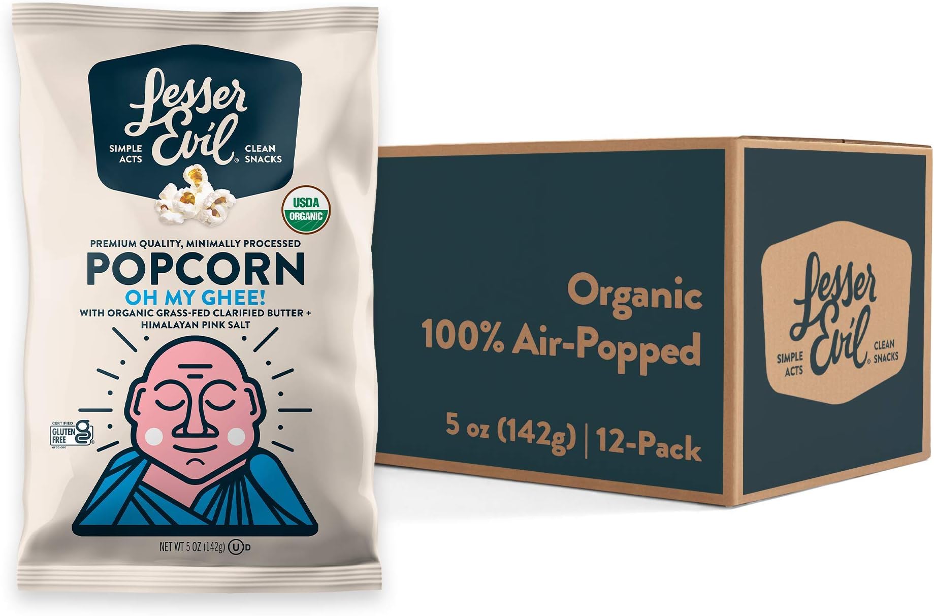 Amazon.com : LesserEvil Oh My Ghee Organic Popcorn, 5 Oz : Everything Else